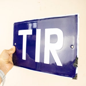 Vintage Enamel TIR Sign Blue Enamel TIR Plate - Etsy