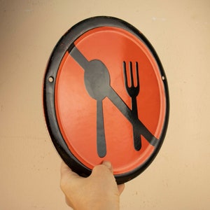 Vintage Enamel Factory Sign no Dining Old Round - Etsy