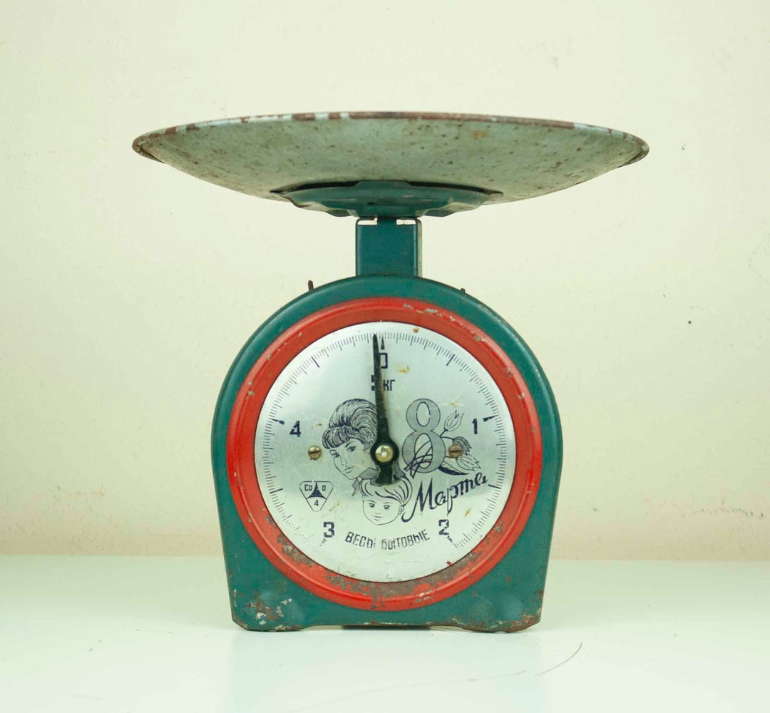 Vintage Russian Kitchen Scale, Old-day Domestic Scale, Blue Vintage ...
