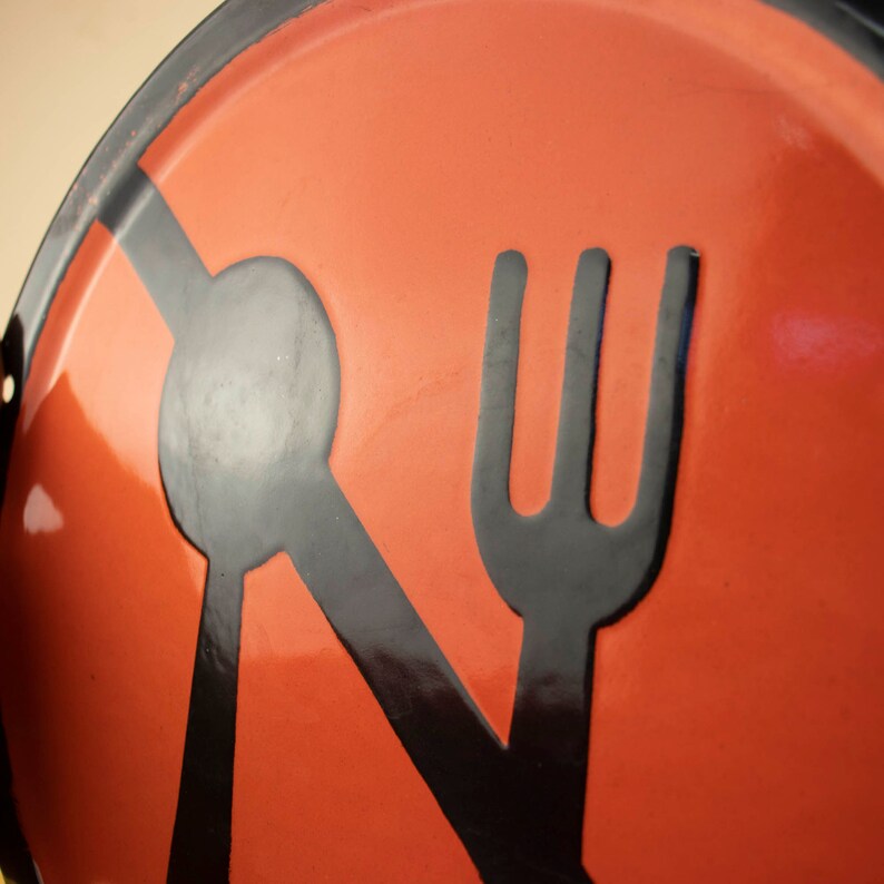 Vintage Enamel Factory Sign no Dining Old Round - Etsy