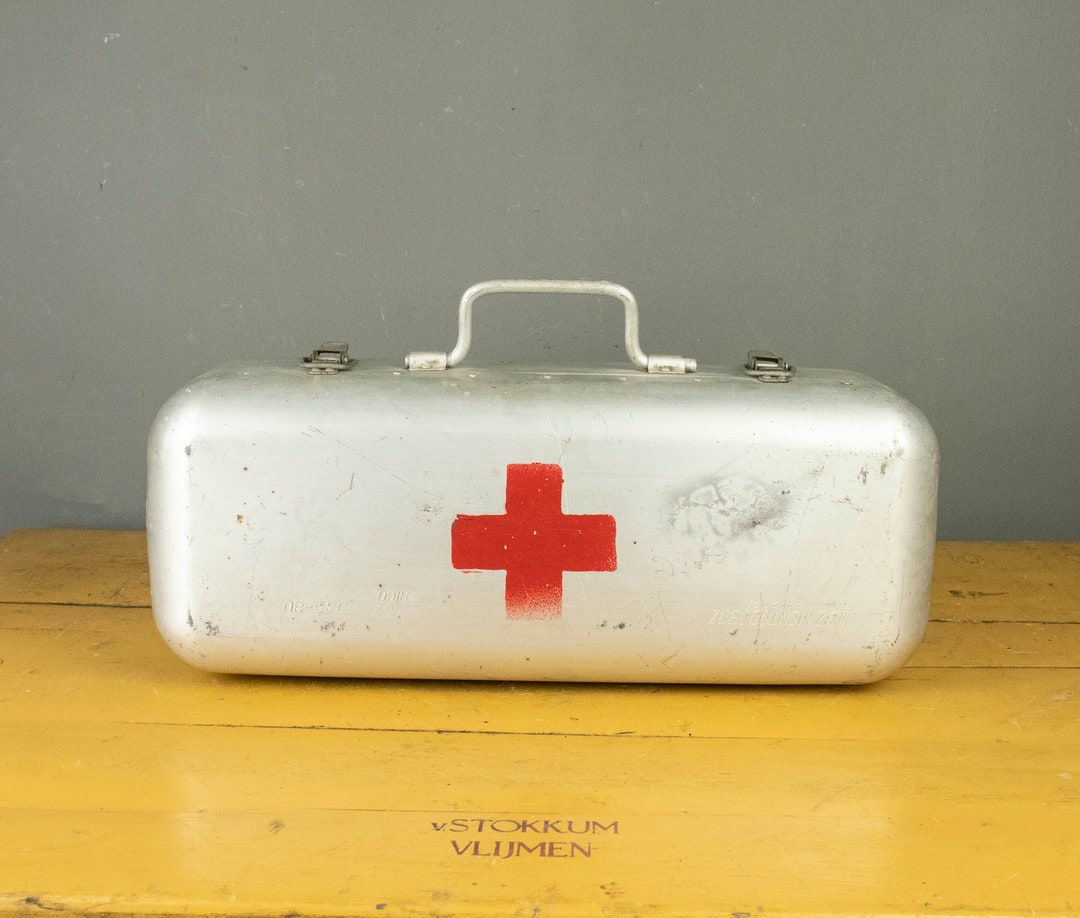Large Vintage Military Metal Red Cross Box - Etsy
