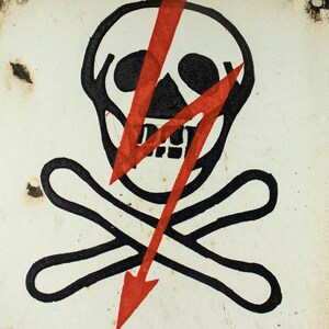 Vintage Polish Enamel Sign With Skull - Etsy