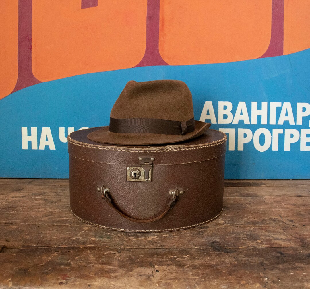Vintage Gentlemens Fedora Felt Hat With a Hatbox - Etsy