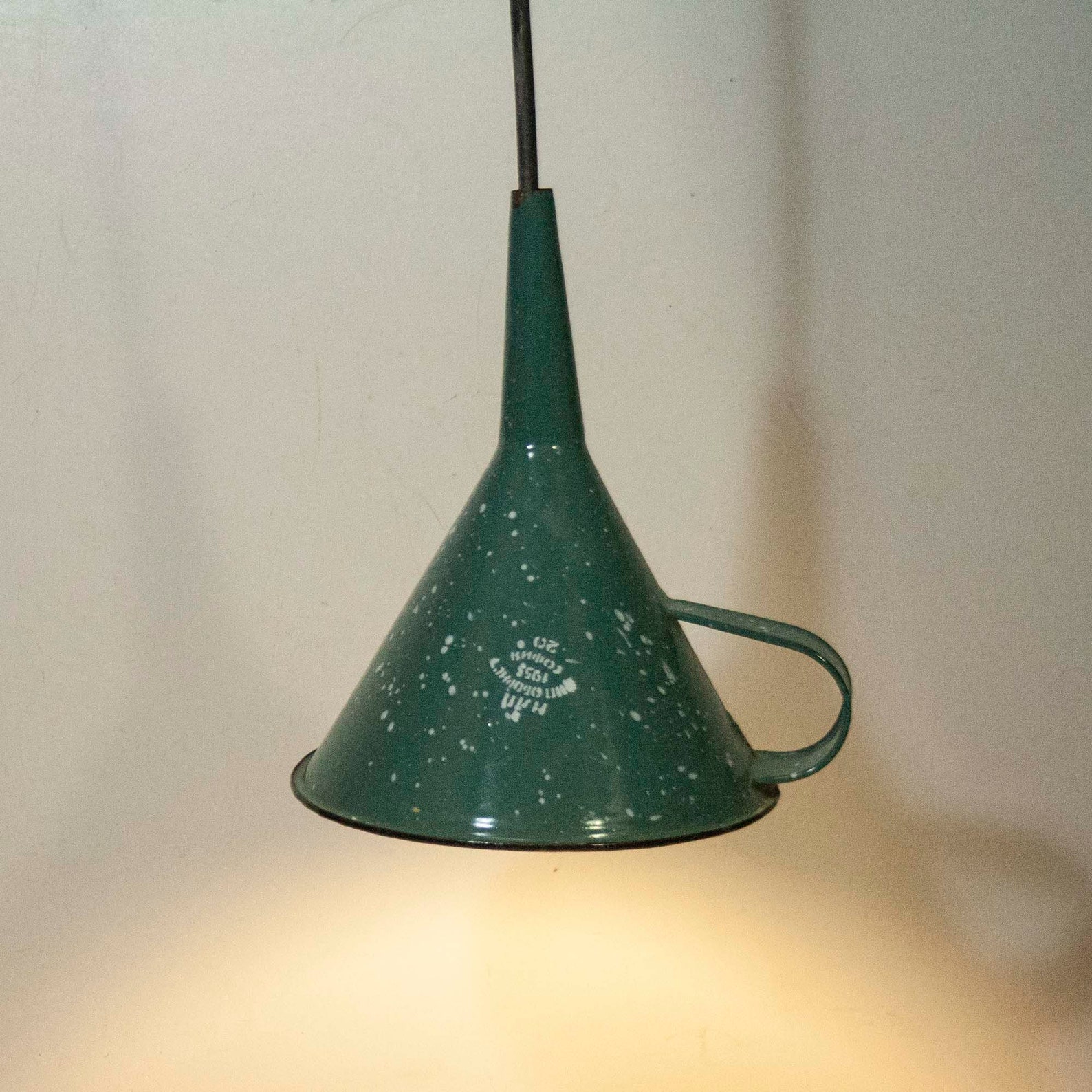 Set of 3 Large Vintage Enamel Funnels Turned Into Lamps Big | Etsy