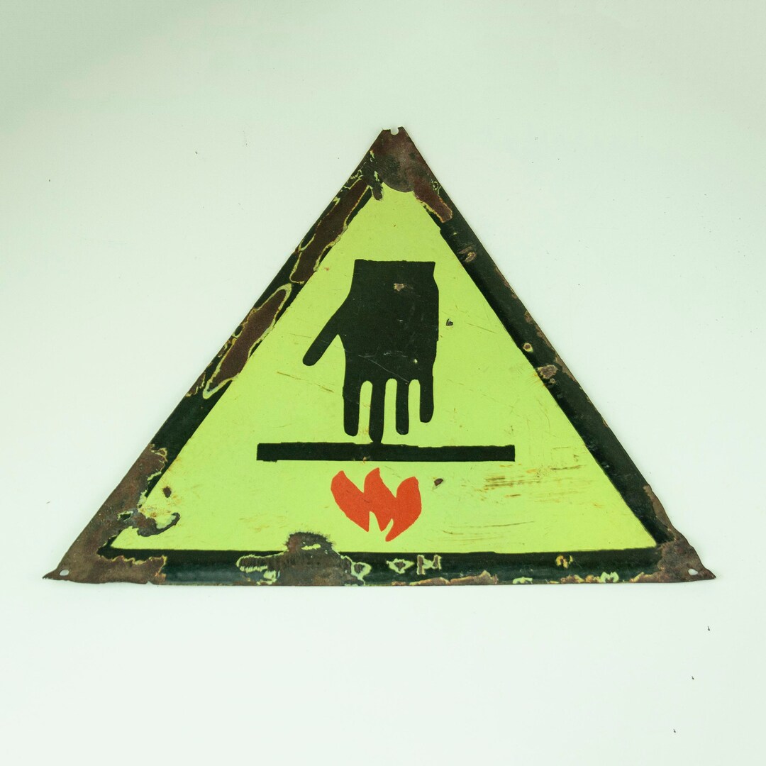 Factory Sign beware Hot Surface Vintage Enamel Sign - Etsy