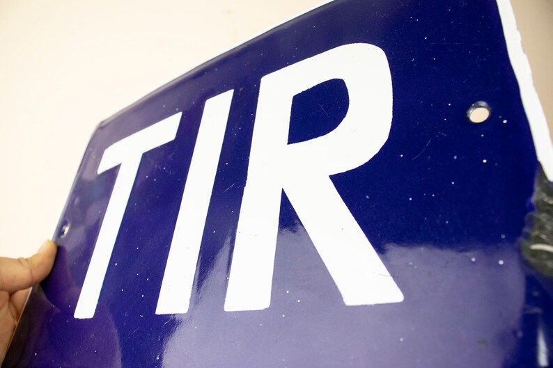 Vintage Enamel TIR Sign Blue Enamel TIR Plate - Etsy
