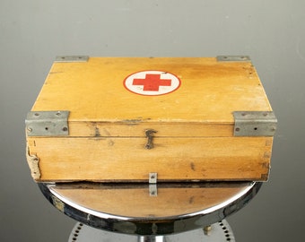 Large Vintage Military Metal Red Cross Box - Etsy