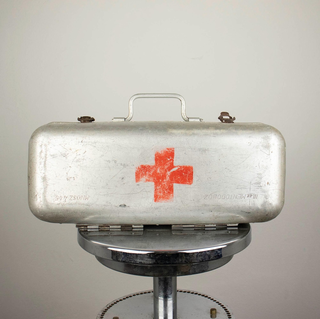 Vintage Military Metal Red Cross Box - Etsy