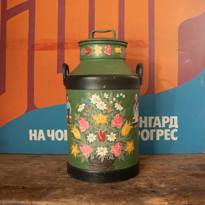 Painted Milk Cans - Etsy