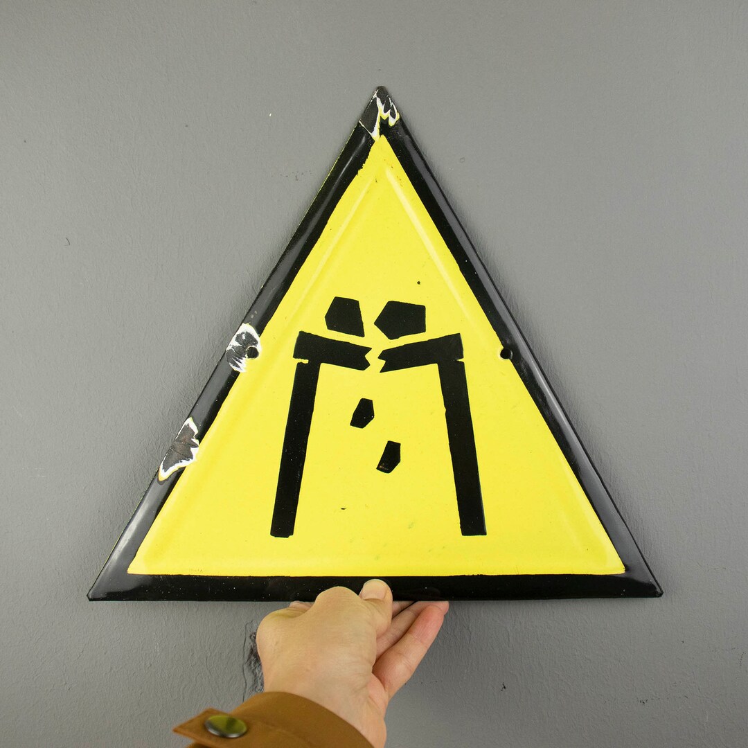 Vintage Enamel Sign From a Mine - Etsy