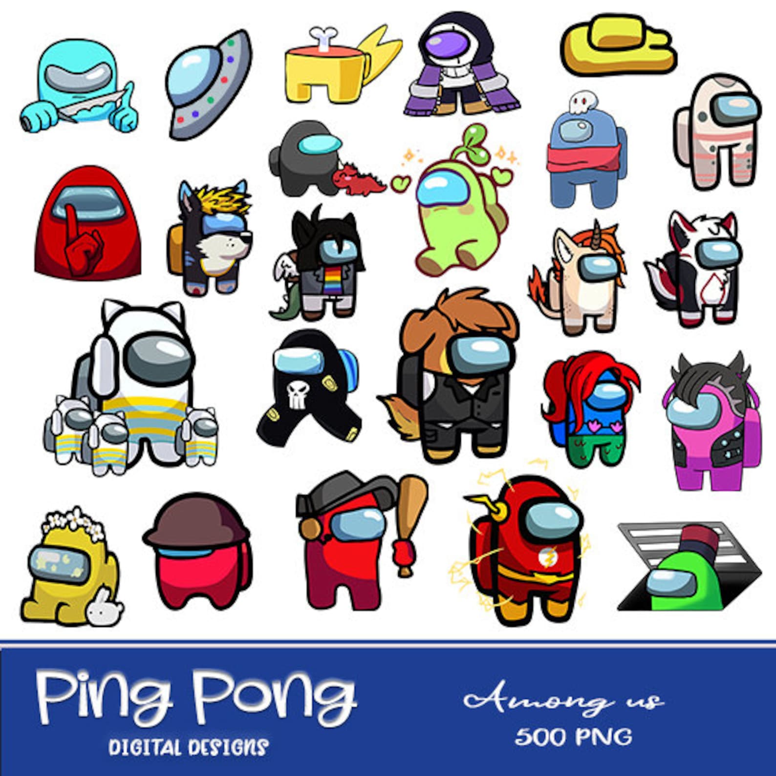Among Us PNG Digital Images - Etsy