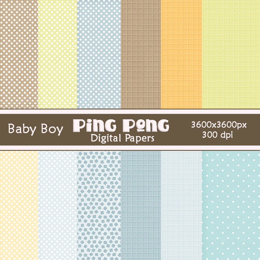 12 Baby Boy Digital Papers Scrapbook Background - Etsy