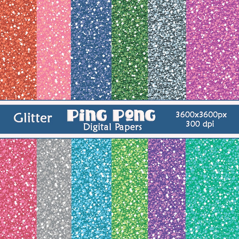 12 Glitter Digital Papers Scrapbook Background - Etsy