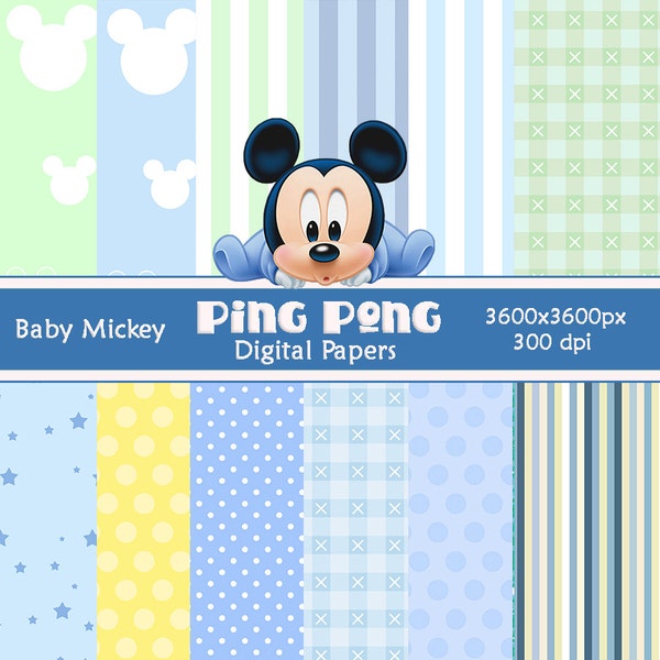 Baby Blue Mickey - Etsy
