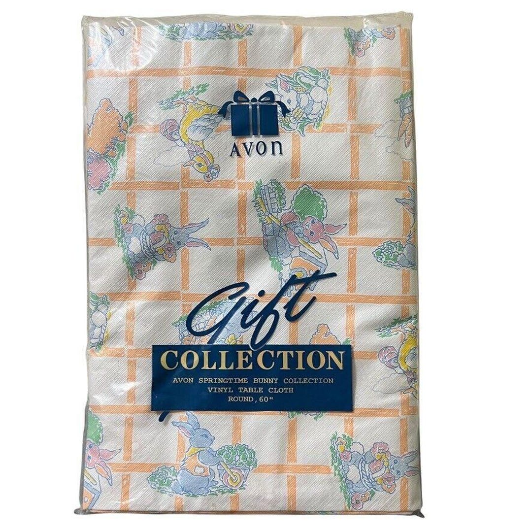Avon Springtime Bunny Gift Collection Vinyl Tablecloth Easter Duck 60 ...