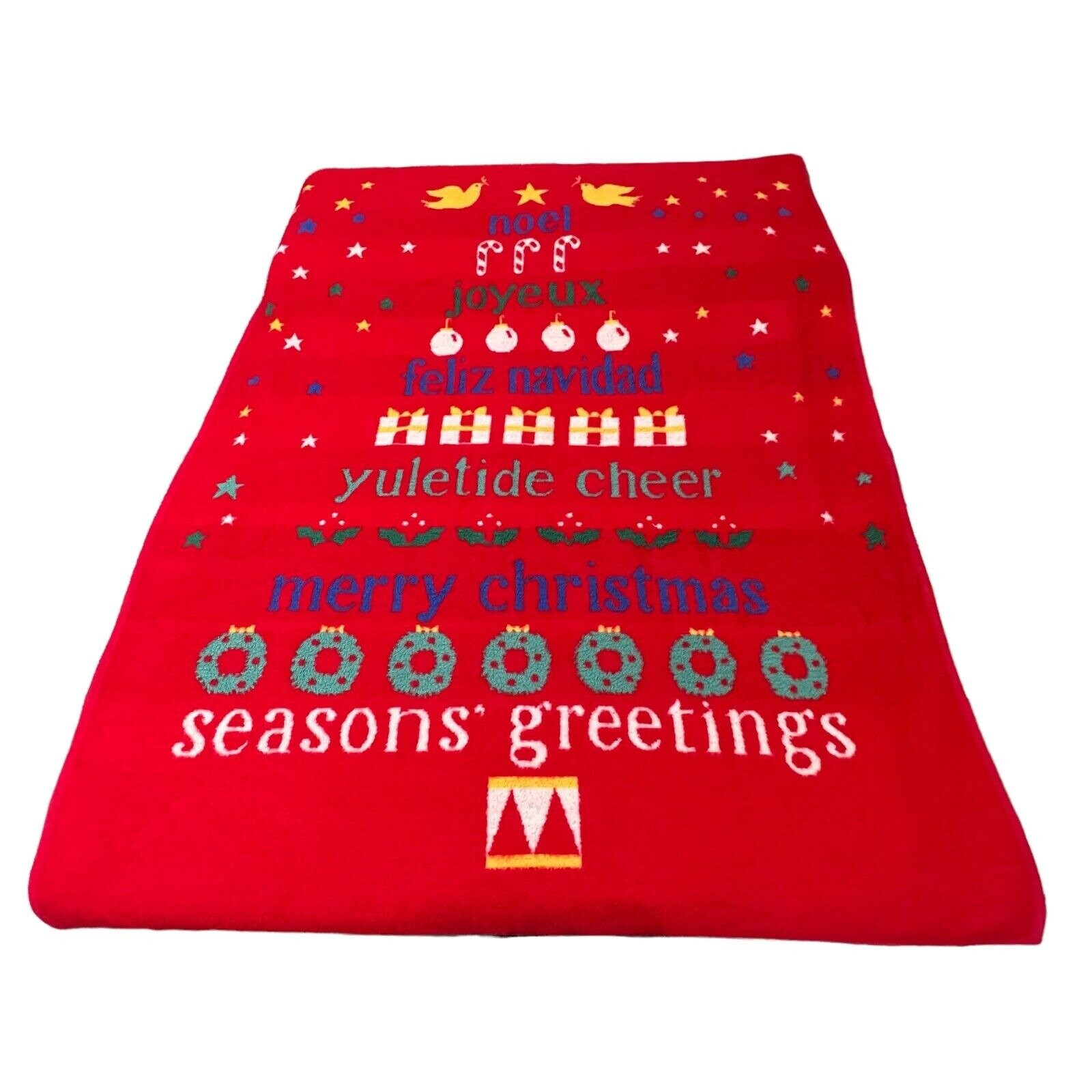 Vuteks Crown Craft Virgin Acrylic Pile Throw Blanket 60x80 Merry ...