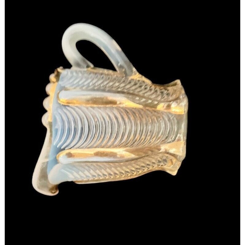 Northwood White Opalescent Drapery Table Set Sugar Creamer Spooner ...