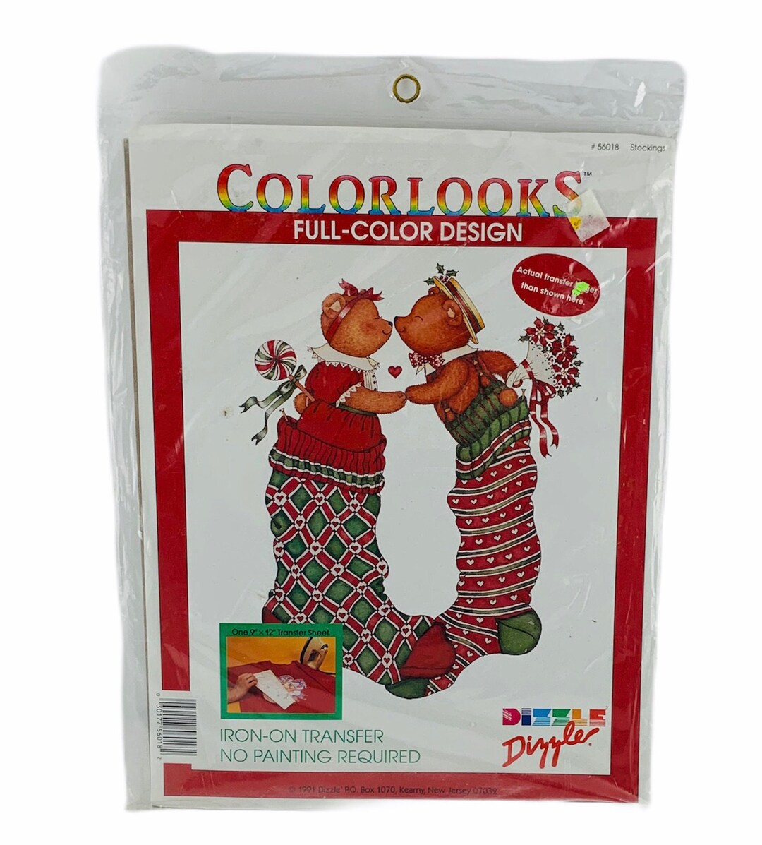Christmas Iron on Transfer Bears Stockings Dizzle Colorlooks 9"x 2" NEW ...