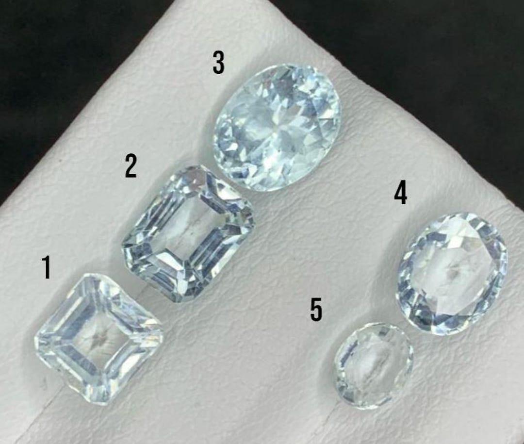 Genuine Aquamarine Gemstone. Light Blue Genuine Mined. SI - VS. Sold ...