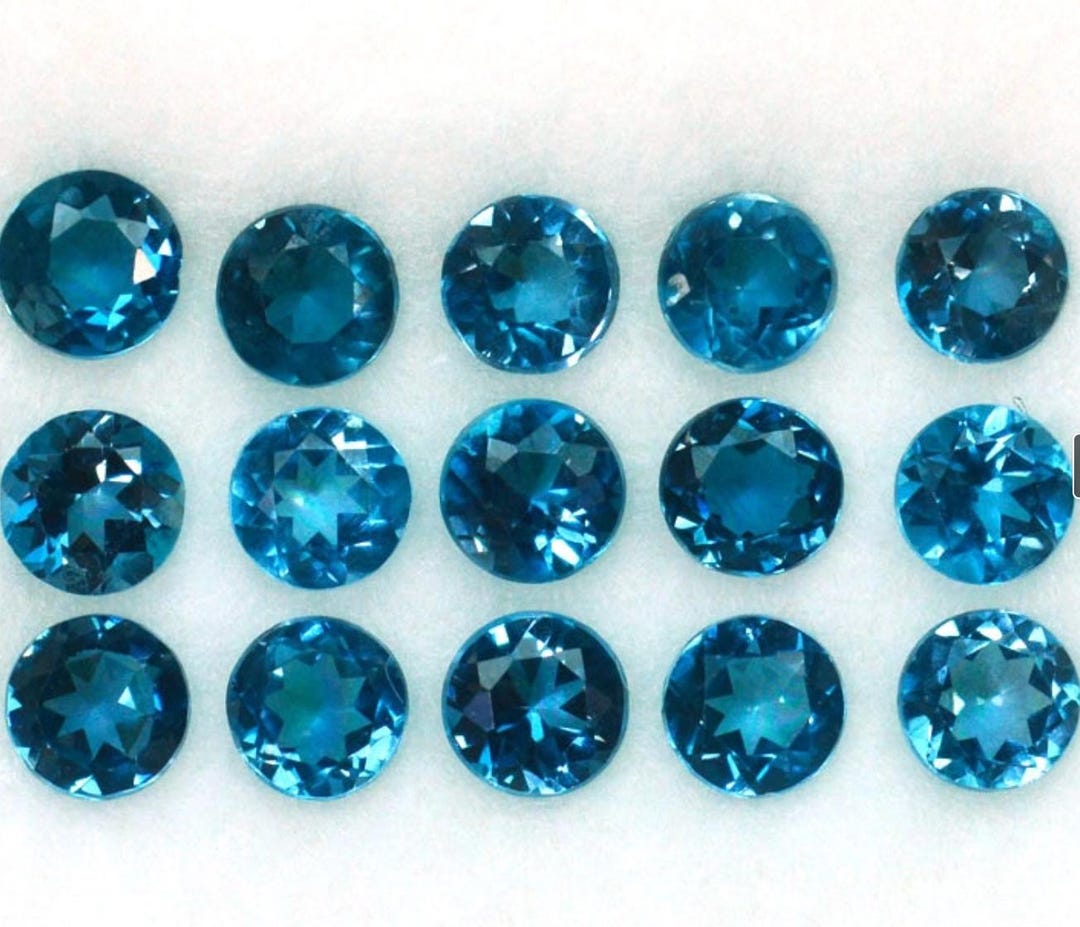 3.40 Mm Pairs of Deep London Blue Topaz Round 3.4 X 3.4 X 1.90mm Loose ...