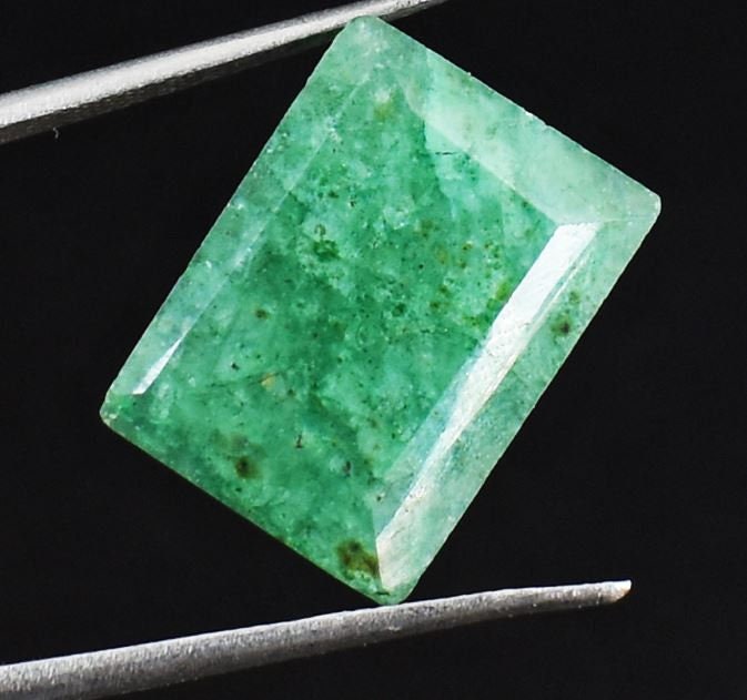 Emerald 16.00 Ct. Natural Brazilian Emerald. Rectangle Faceted Cut ...
