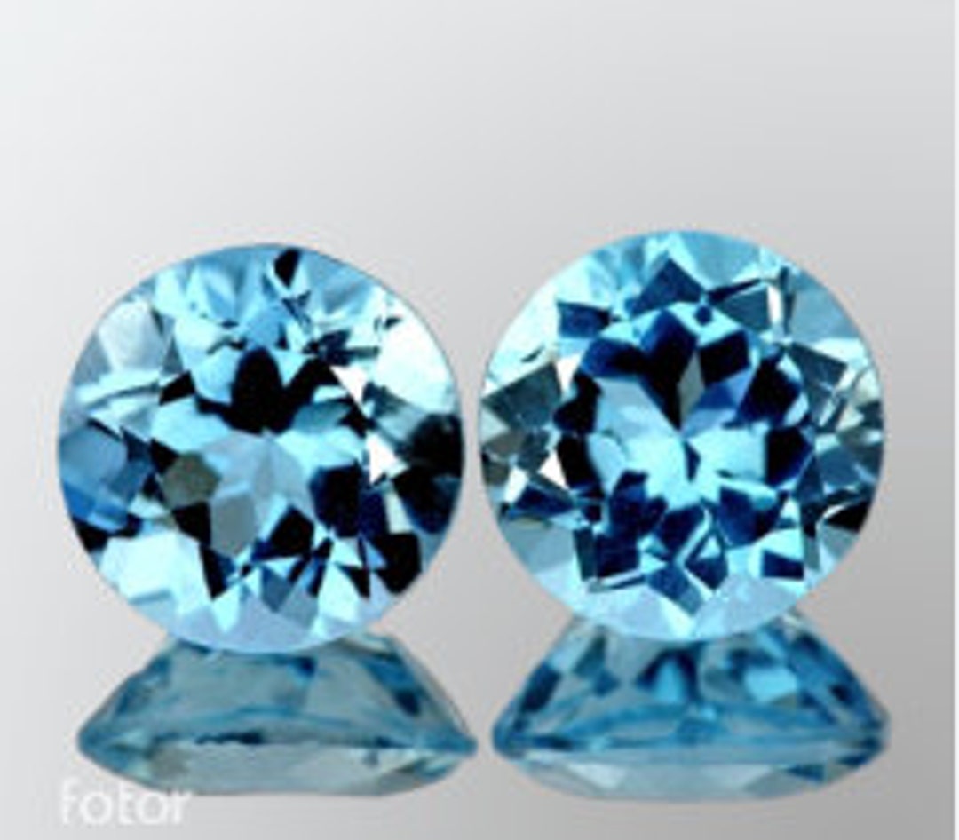 1.26 Carat Master Cut Brilliant London Blue Topaz Pair. 5 X 5 Mm. Loose ...