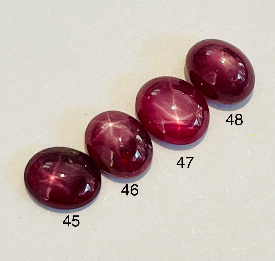 0.85 - 1.40 Carat Bright Red Ruby Six Star Oval Cabochon. Loose ...