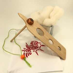 Mayan Spindle Kit With Wool Fiber and Hand Painted Pouch Bag - Etsy