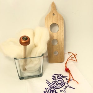 Mayan Spindle Kit With Wool Fiber and Hand Painted Pouch Bag - Etsy