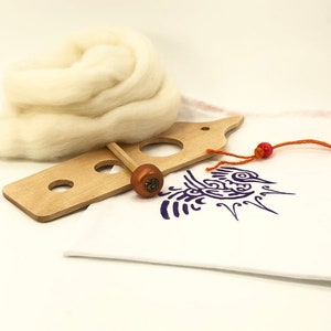 Mayan Spindle Kit With Wool Fiber and Hand Painted Pouch Bag - Etsy