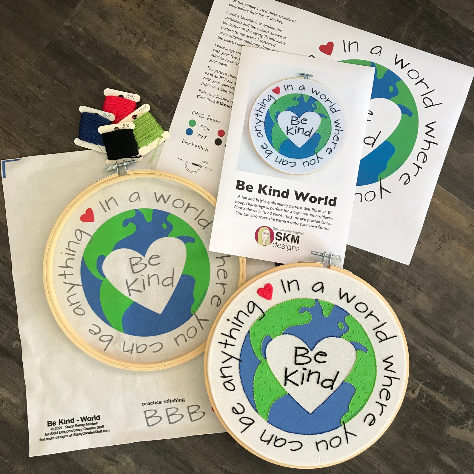 Be Anything Be Kind Embroidery Kit Kindness Quote DIY Hoop Art Beginner ...