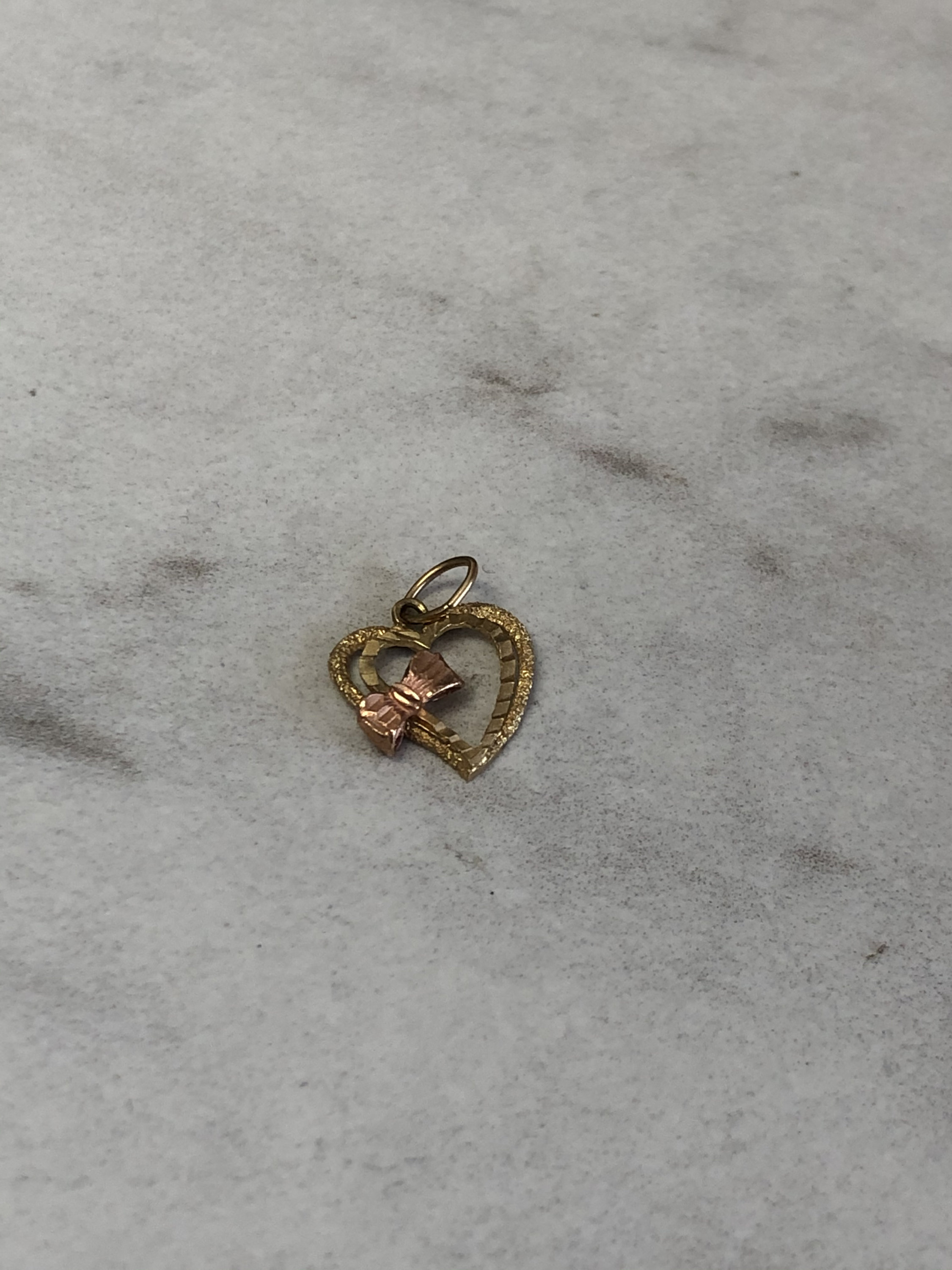 14kt Tri Color Lady's Open Floating Heart Charm/pendant - Etsy