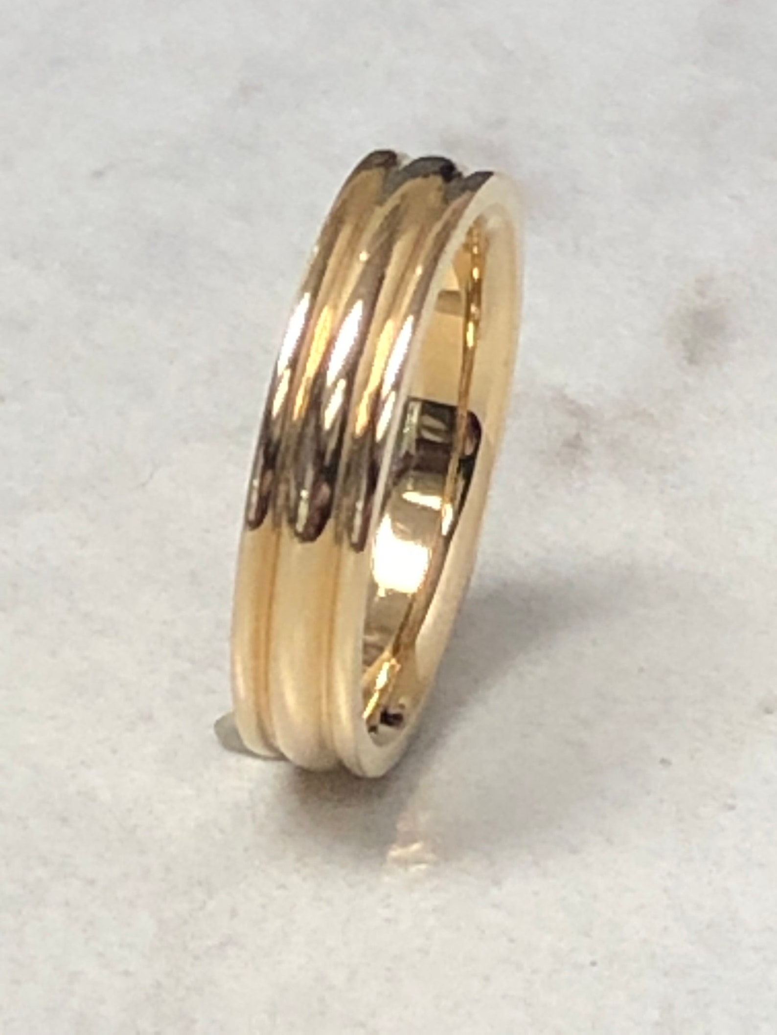 14kt Yellow Gold Unisex 4mm Wide Wedding/anniversary/stackable - Etsy
