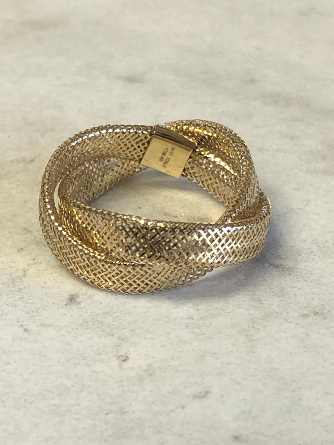 14kt Yellow Gold Unusual and Unique Crafted Hand-made Twist Tinsel Flex ...