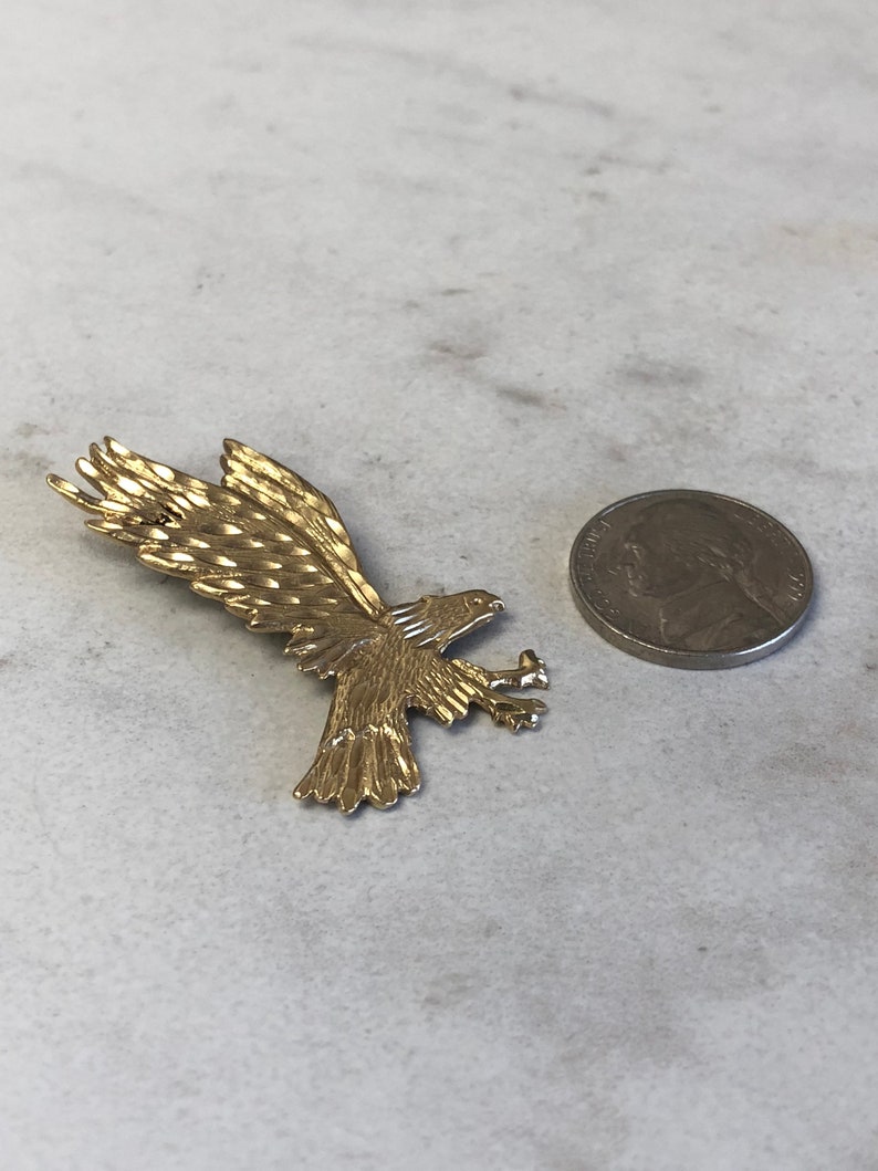 14kt Yellow Gold Unisex Large American Eagle Charm/Pendant at | Etsy