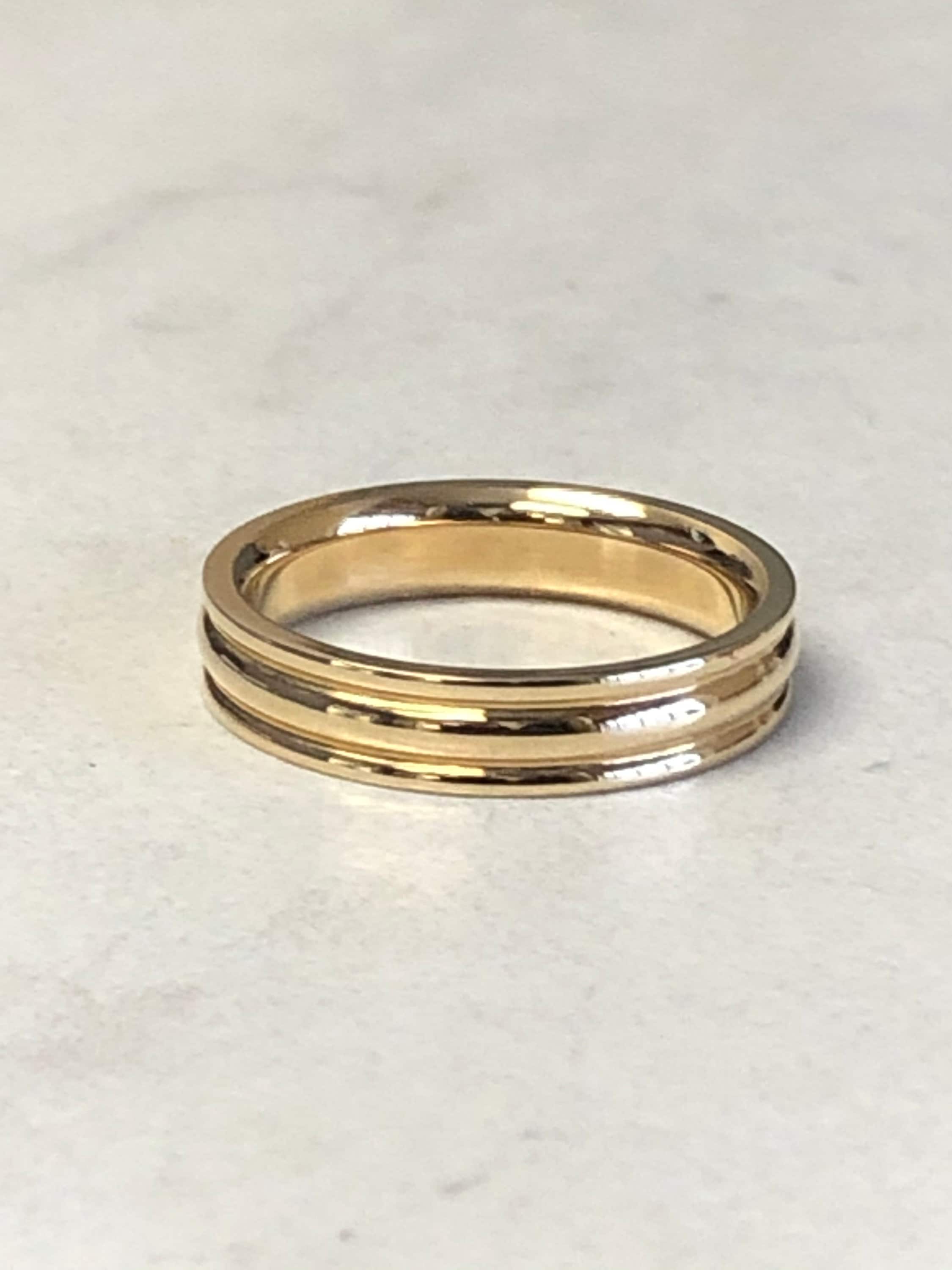 14kt Yellow Gold Unisex 4mm Wide Wedding/anniversary/stackable - Etsy