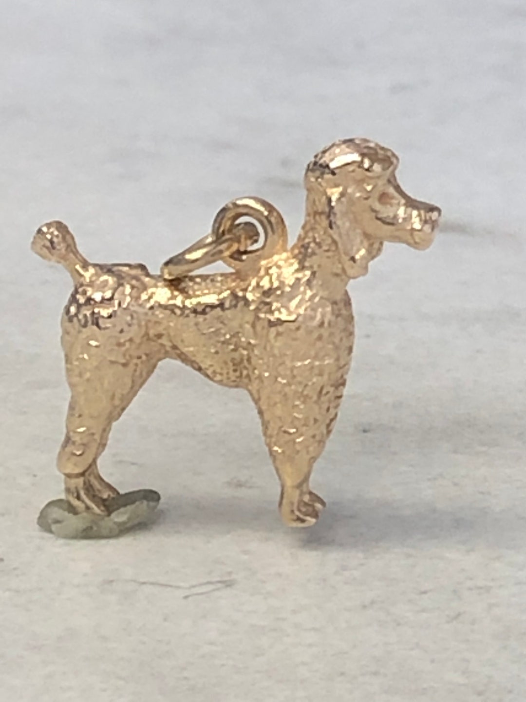 14kt Yellow Gold Solid and Heavy Poddle Dog Charm/pendant at a Very ...