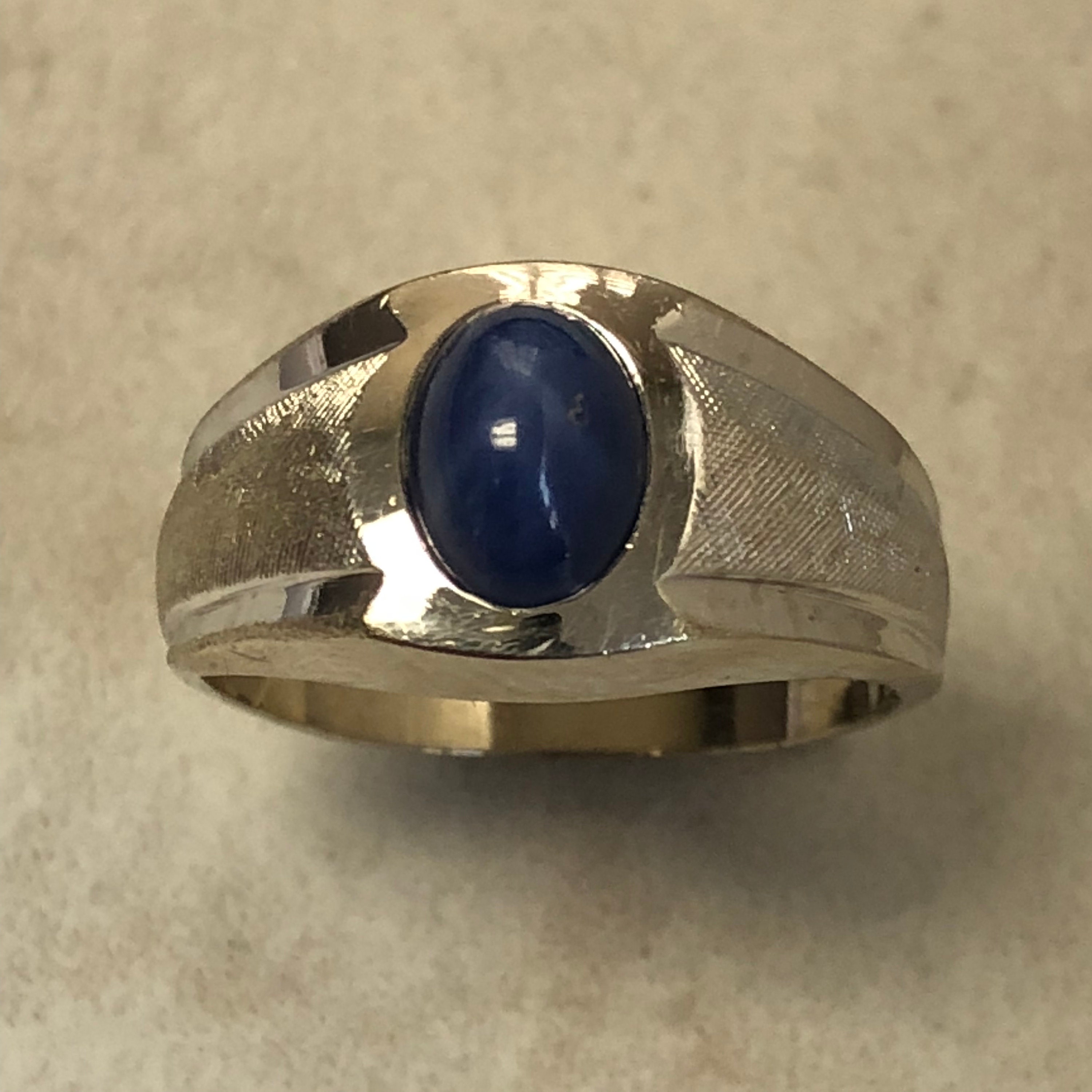 Star Sapphire....14kt White Gold Unisex Star Sapphire Ring at - Etsy
