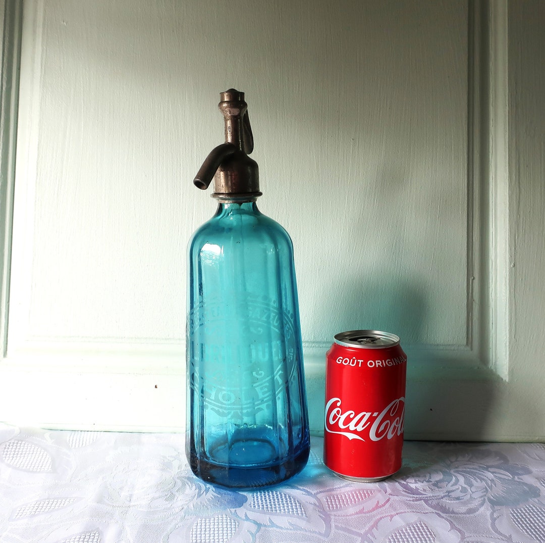 French Vintage Blue Syphon Bottle - Etsy