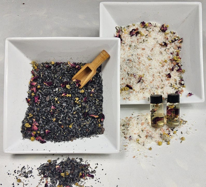 4 - 4oz Sample Pack| Bath Salt With Bath Oils | Handmade | Essential ...