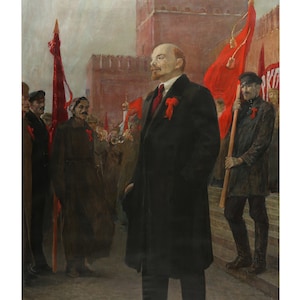 Lenin Painting, Original, Oil on Canvas, Very Large Size, Ukrainian ...
