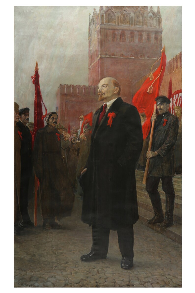 Lenin Painting, Original, Oil on Canvas, Very Large Size, Ukrainian ...