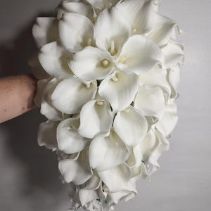 Ivory White Calla Lily Bridal Wedding Bouquet Accessories - Etsy