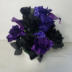 Purple Black Rose Tiger Lily Bridal Wedding Bouquet Accessories - Etsy