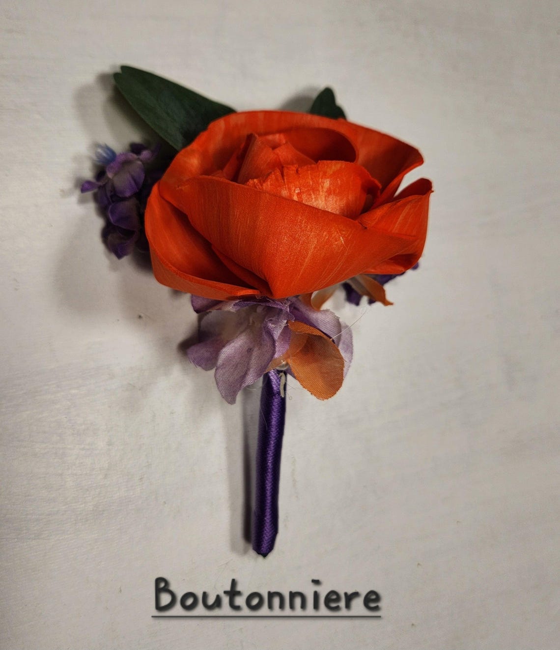 Orange Purple Rose Calla Lily Sola Wood Bridal Wedding Bouquet ...