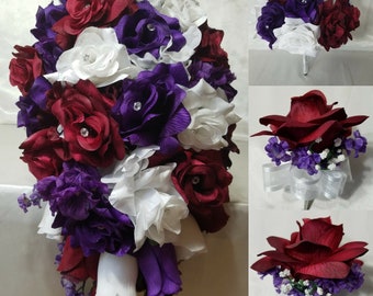 Purple Silver Calla Lily Bridal Wedding Bouquet Accessories - Etsy