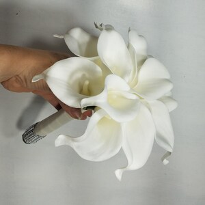 Ivory White Calla Lily Bridal Wedding Bouquet Accessories - Etsy