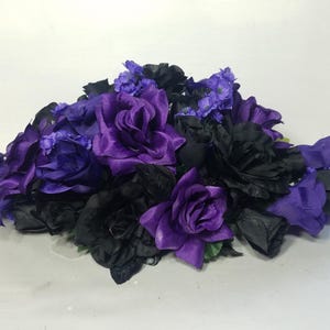 Purple Black Rose Tiger Lily Bridal Wedding Bouquet Accessories - Etsy