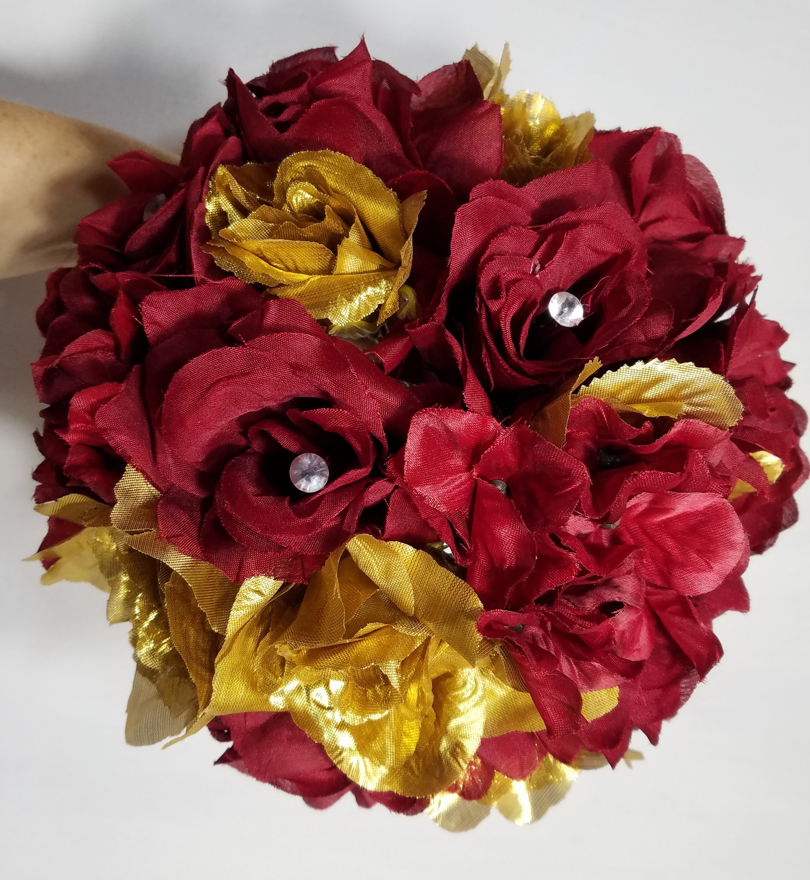 Burgundy Gold Rose Hydrangea Bridal Wedding | Etsy