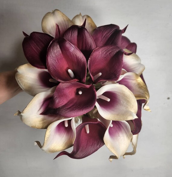 Maroon Calla Lily Wedding Bouquet